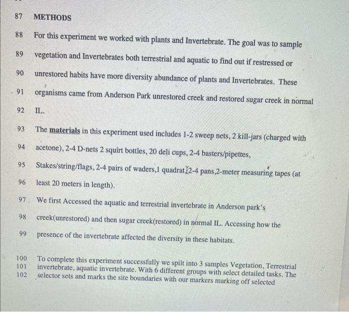 Solved three paragraphs the results were that restoration | Chegg.com