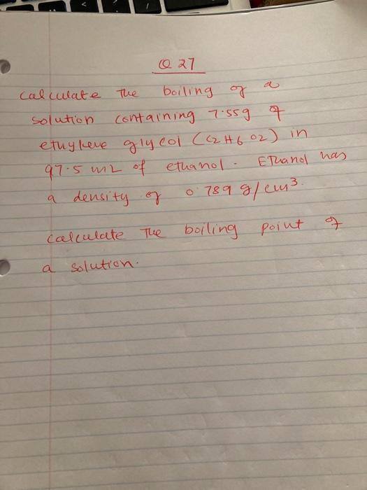 Solved 027 calculate The boiling of solution containing | Chegg.com