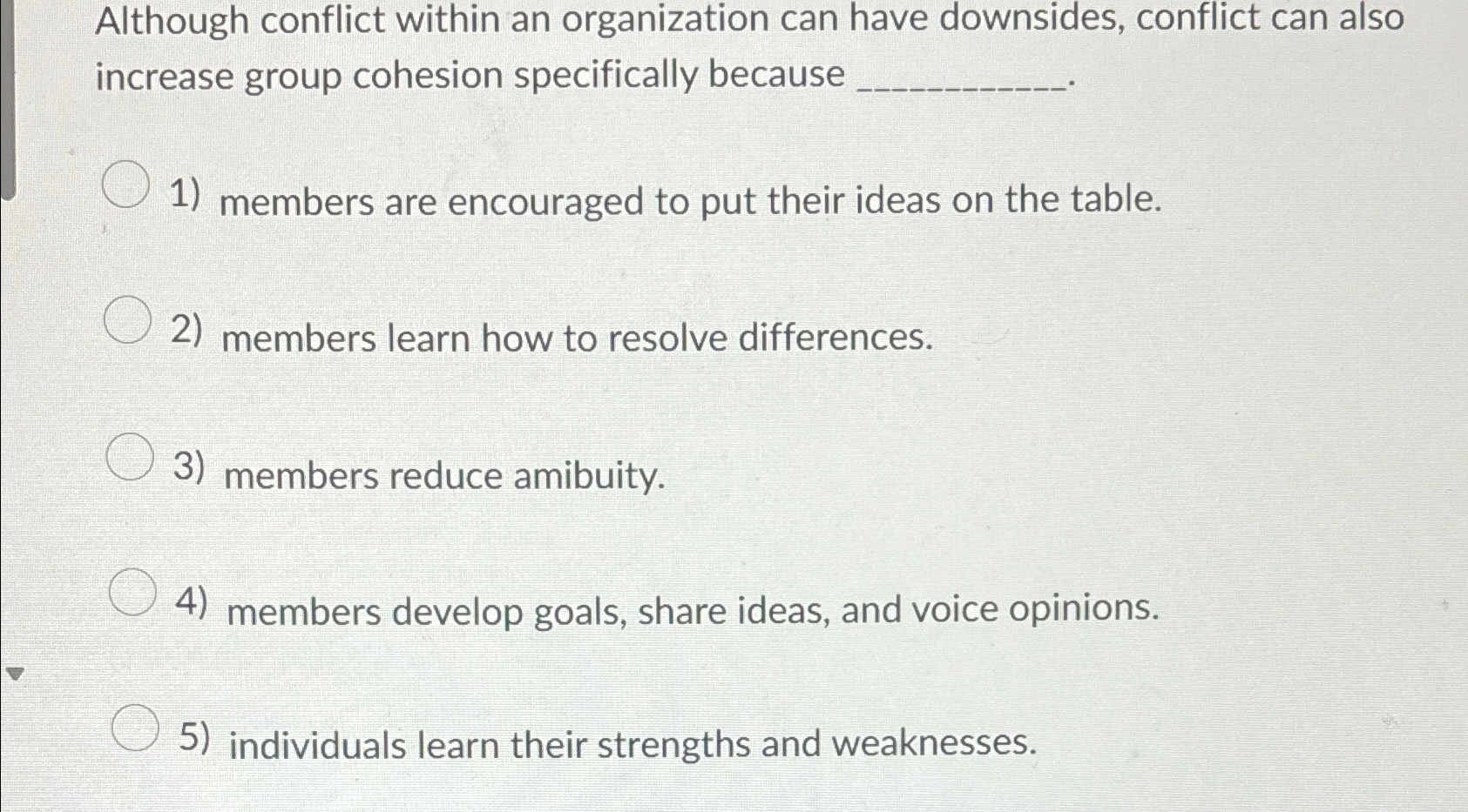 Solved Although conflict within an organization can have | Chegg.com