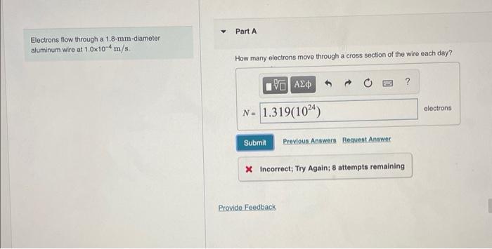 Solved Electrons Flow Through A 18 Mm Diameter Aluminum 7795