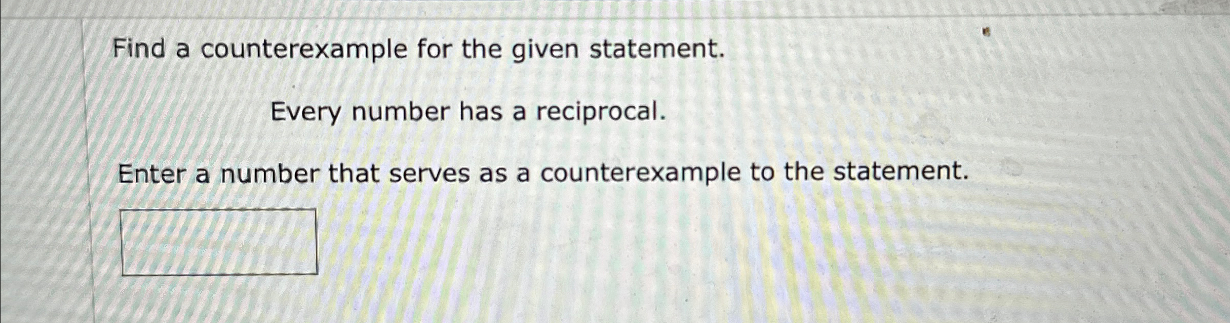Solved Find a counterexample for the given statement.Every | Chegg.com