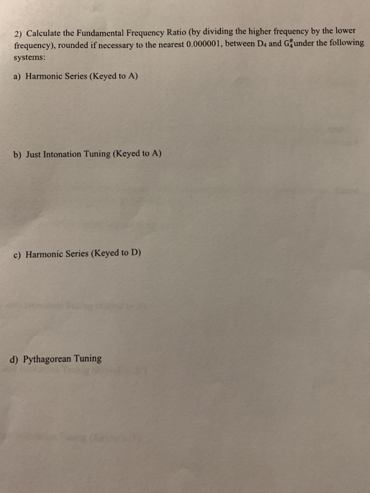 Solved calculate the fundamental frequency ratio (by | Chegg.com