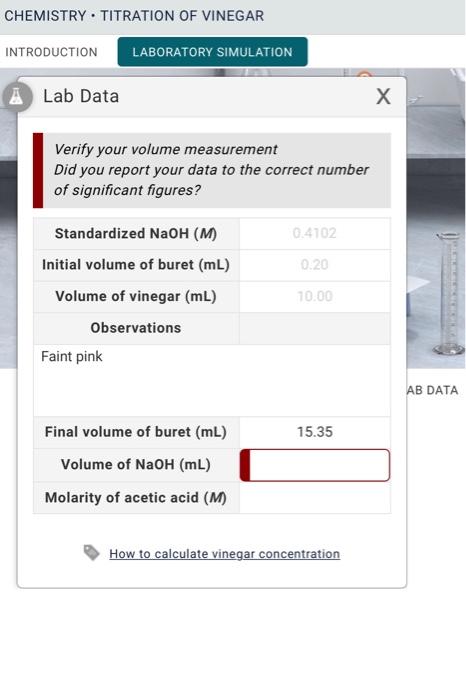 Solved CHEMISTRY. TITRATION OF VINEGAR INTRODUCTION | Chegg.com
