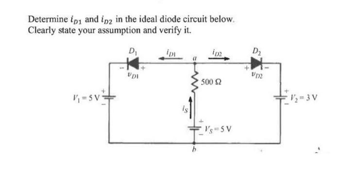 Solved Determine iD1 and iD2 in the ideal diode circuit | Chegg.com