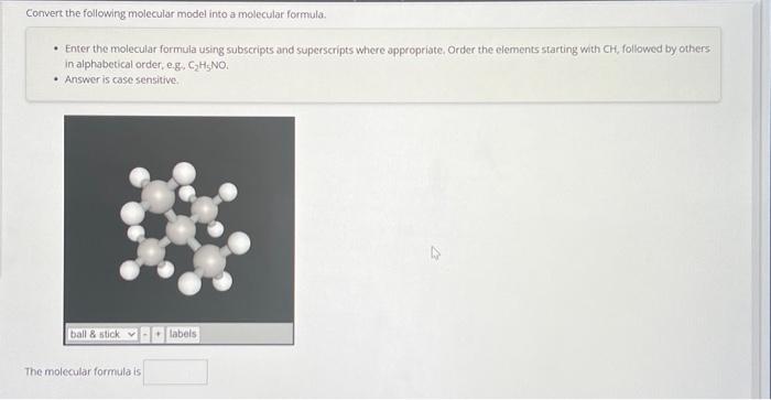 Solved Convert the following molecular model into a skeletal | Chegg.com