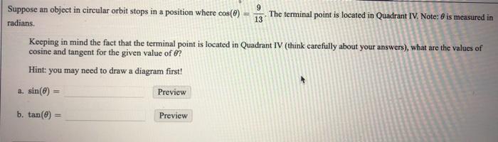 Solved Suppose An Object In Circular Orbit Stops In A