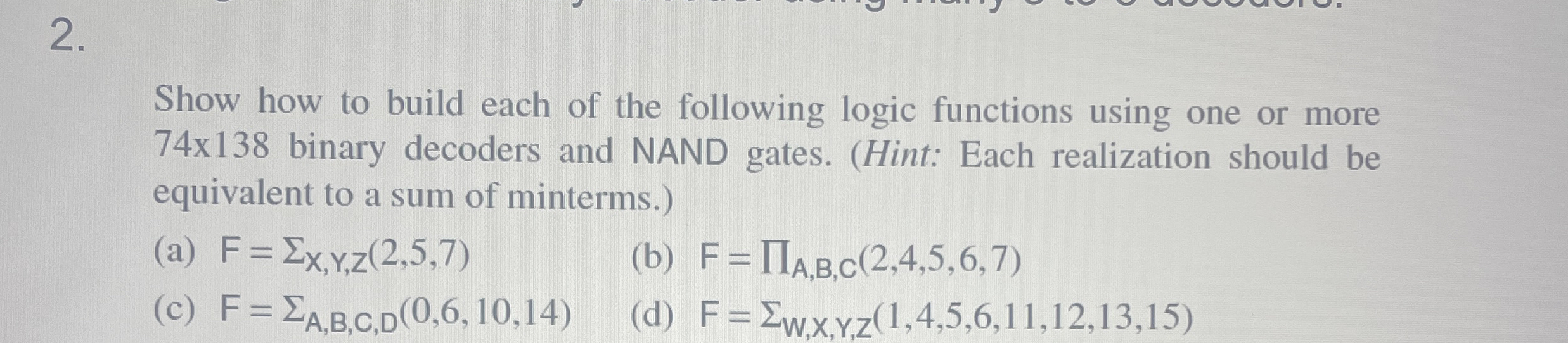 Solved Show how to build each of the following logic | Chegg.com