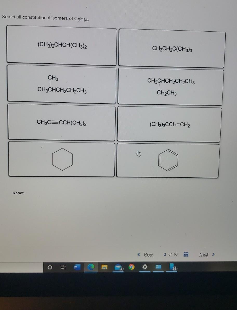 Solved Select all constitutional isomers of C6H14. | Chegg.com