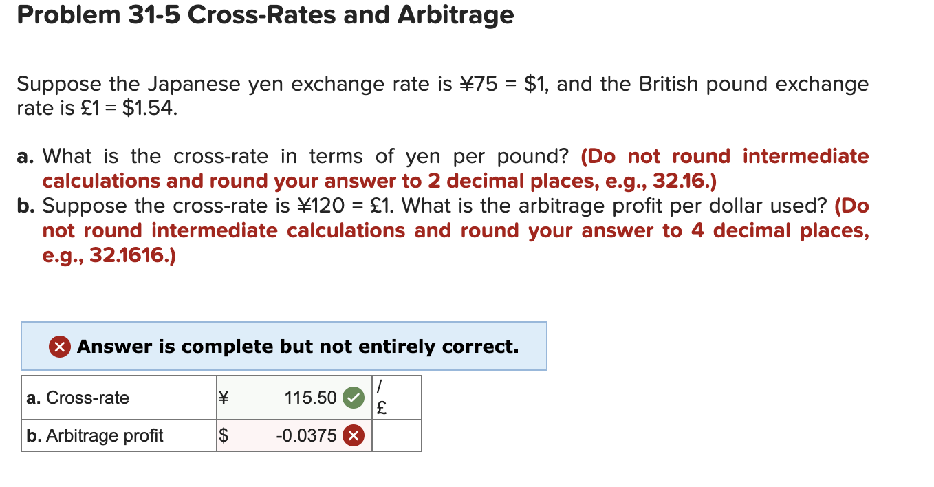 Solved Problem 31-5 ﻿Cross-Rates and Arbitrage Suppose the | Chegg.com