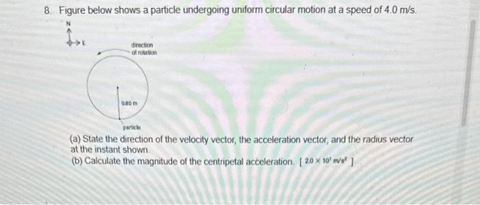 Solved 8. Figure below shows a particle undergoing uniform | Chegg.com