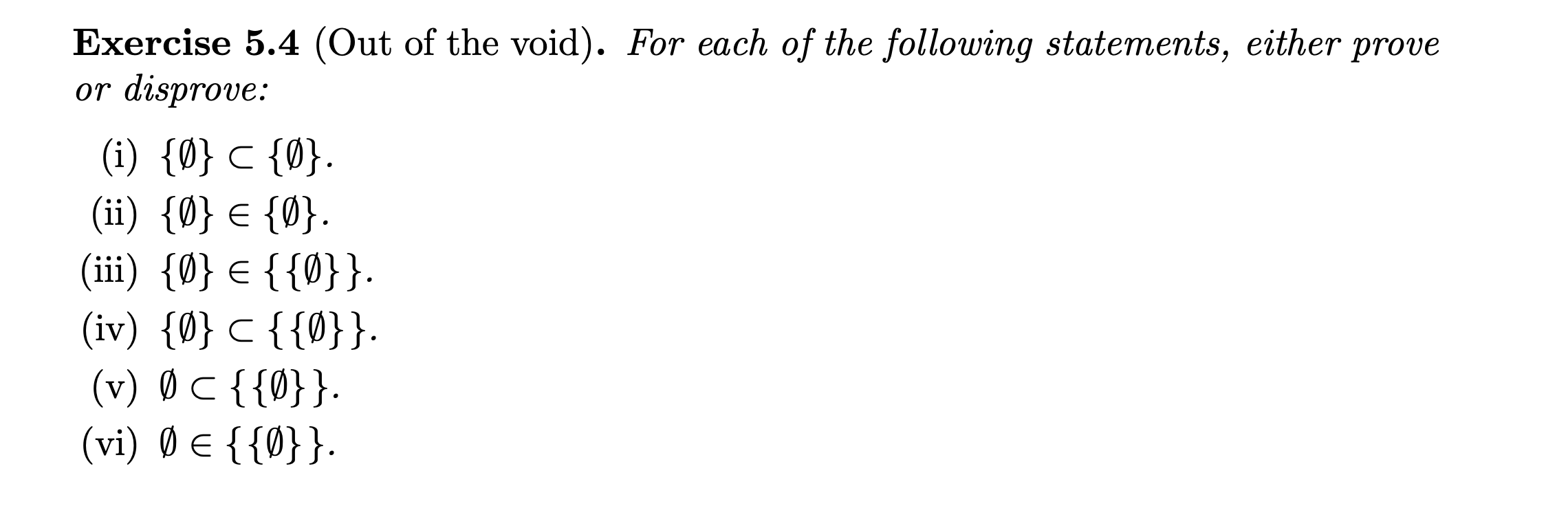 Solved Exercise 5.4 (Out of ﻿the void). ﻿For each of ﻿the | Chegg.com