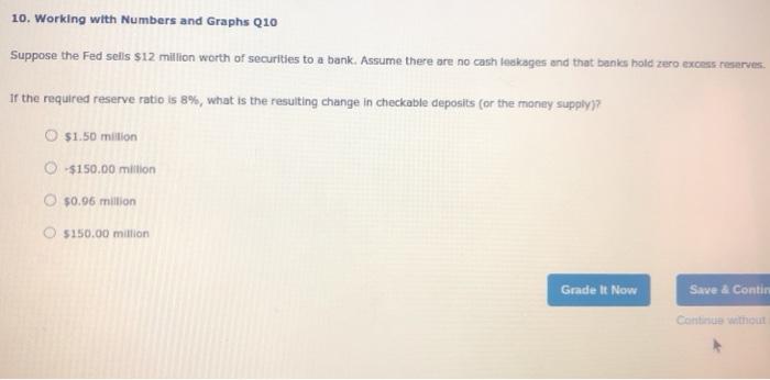 Solved 10. Working with Numbers and Graphs Q10 Suppose the | Chegg.com