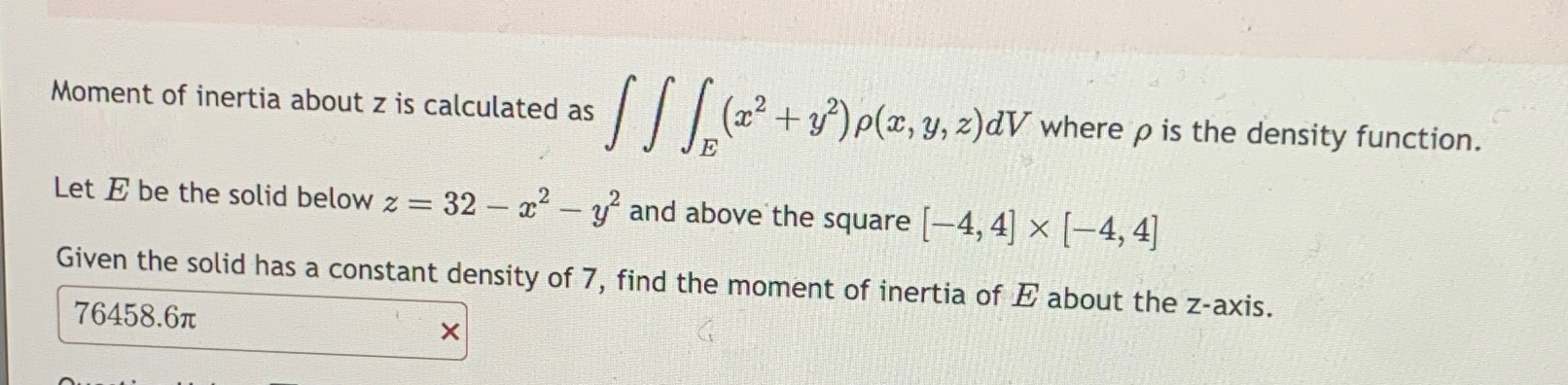 Solved Let E ﻿be the solid below z=32-x2-y2 ﻿and above the | Chegg.com
