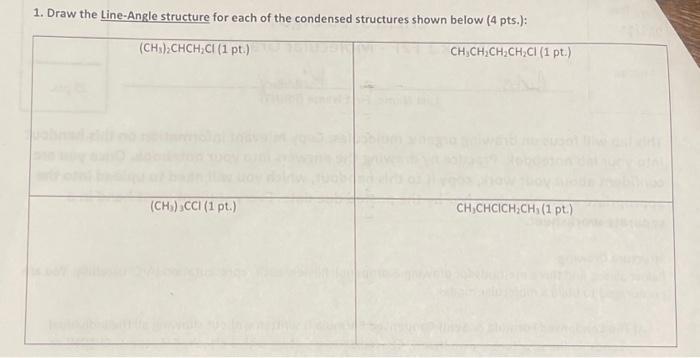 Solved 1. Draw the Line-Angle structure for each of the | Chegg.com