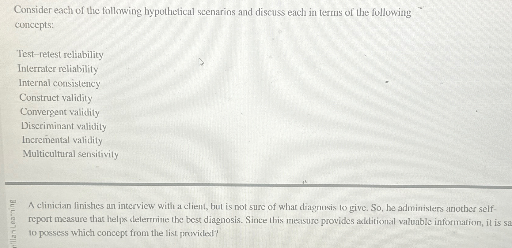 Solved Consider each of the following hypothetical scenarios | Chegg.com