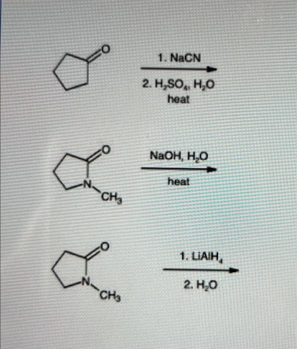 Solved 1. NaCN 2. H2SO4,H2O heat | Chegg.com