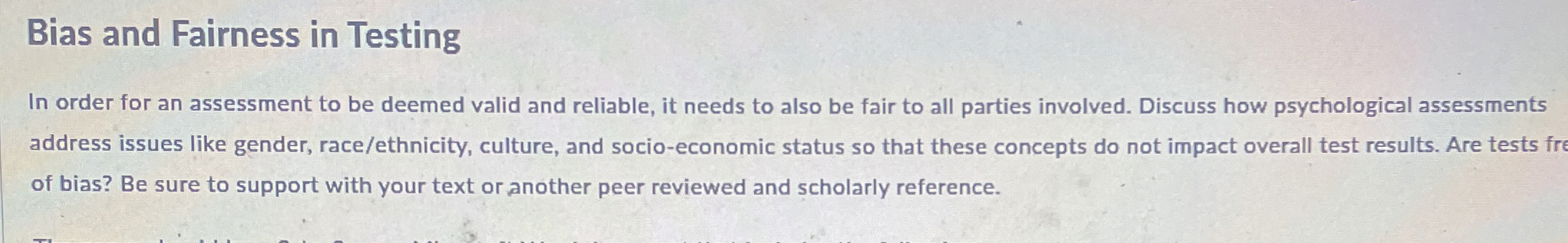 Solved Bias and Fairness in TestingIn order for an | Chegg.com