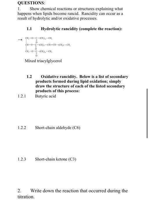 Solved Quantitative analyses of lipids AIM: To demonstrate | Chegg.com