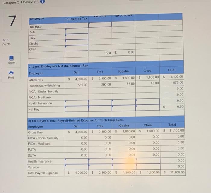 Problem 9-3A (Algo) Payroll expenses, withholdings, | Chegg.com