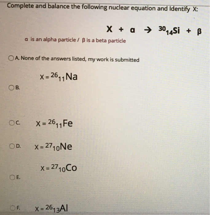 Solved Complete and balance the following nuclear equation | Chegg.com