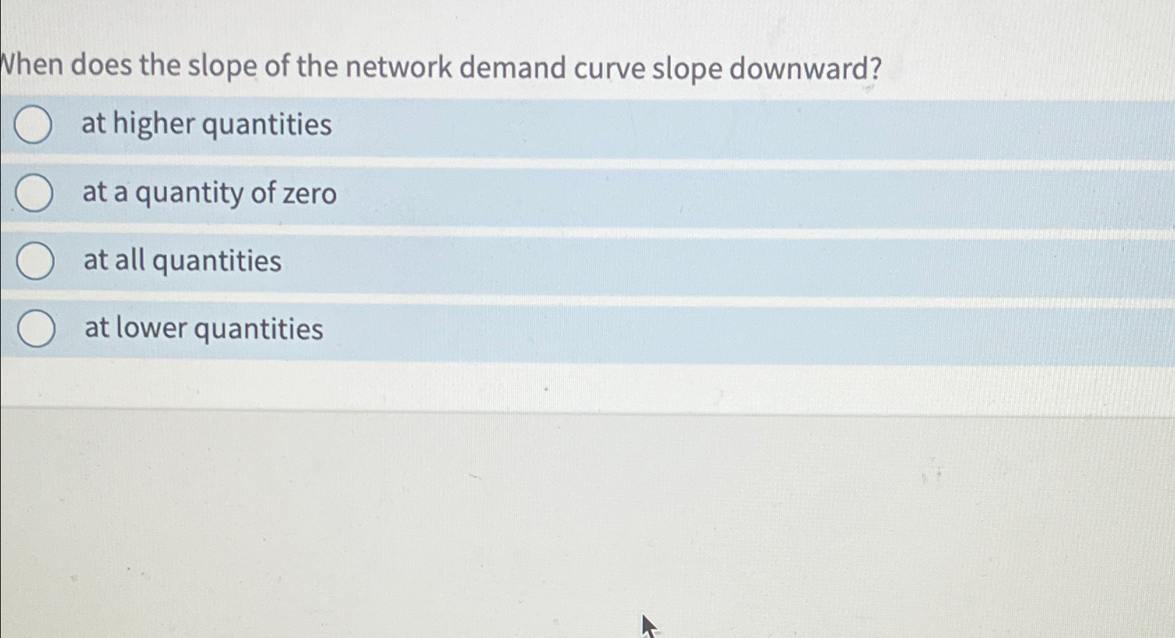 Solved When does the slope of the network demand curve slope | Chegg.com