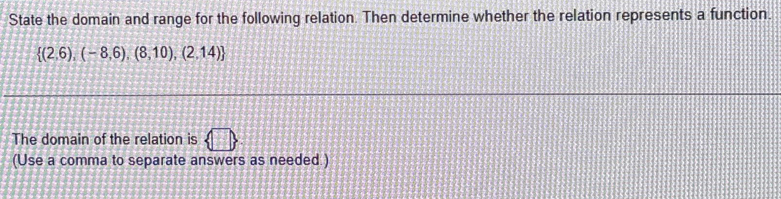 Solved State the domain and range for the following | Chegg.com