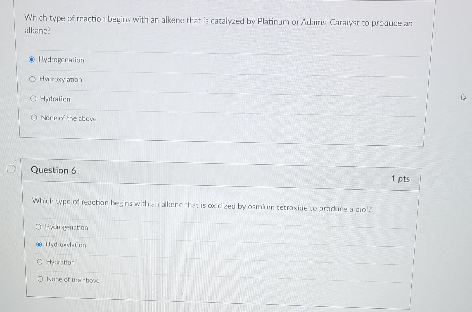 Solved Which type of reaction begins with an alkene that is | Chegg.com