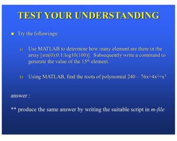 Solved TEST YOUR UNDERSTANDING Try the followings: a) Use | Chegg.com