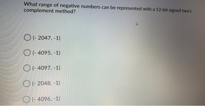 Solved What range of negative numbers can be represented | Chegg.com