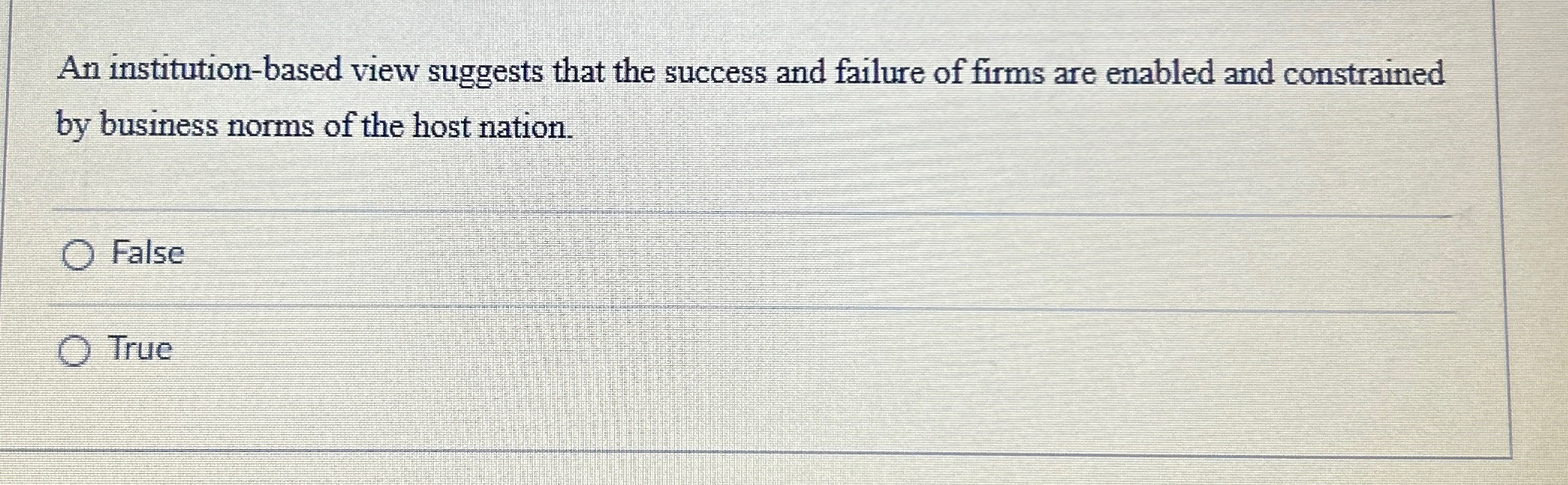 Solved An institution-based view suggests that the success | Chegg.com