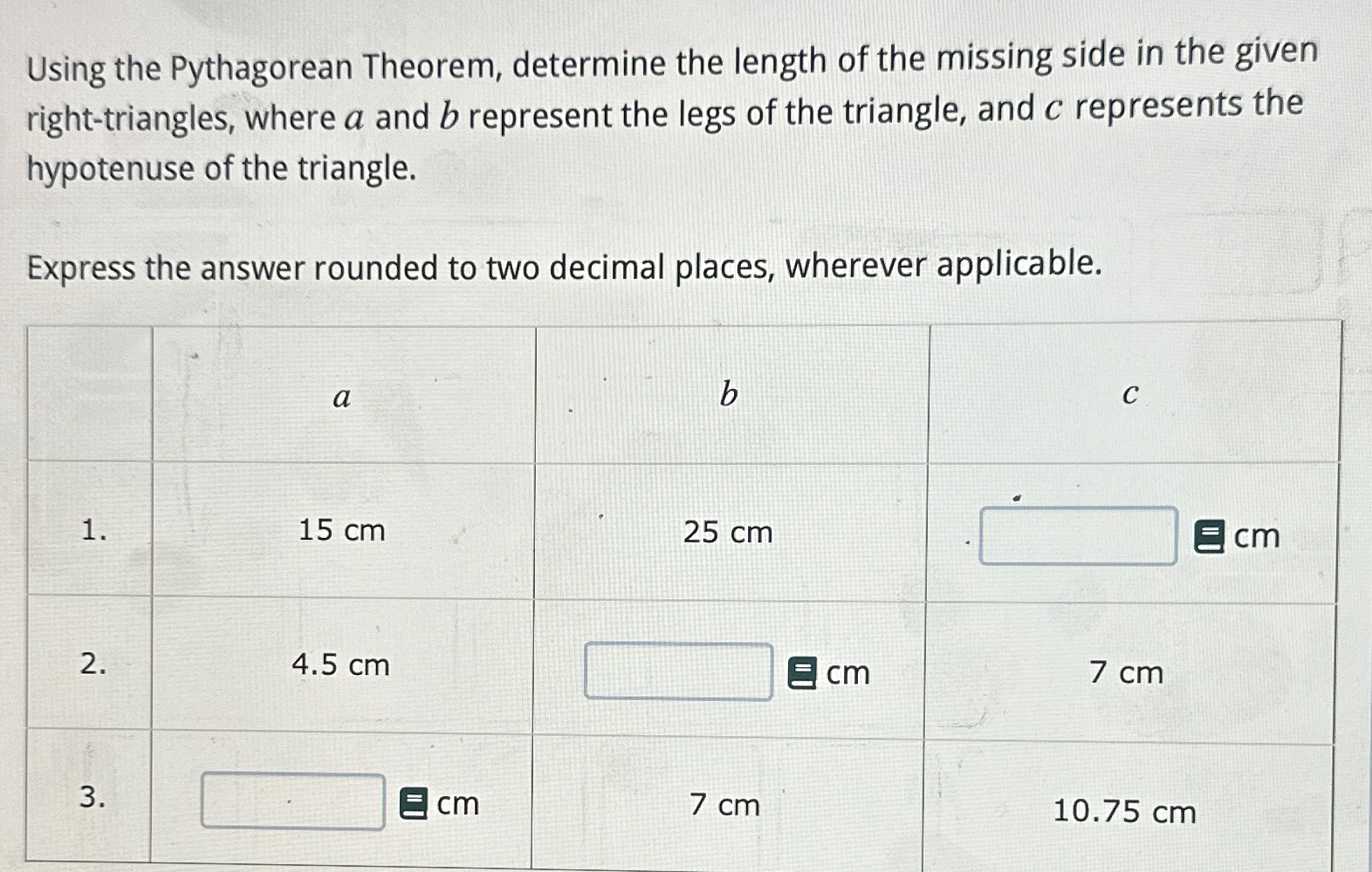 Solved Using the Pythagorean Theorem, determine the length | Chegg.com