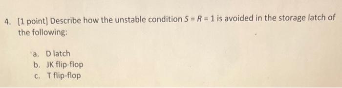 Solved 4. [1 point] Describe how the unstable condition | Chegg.com
