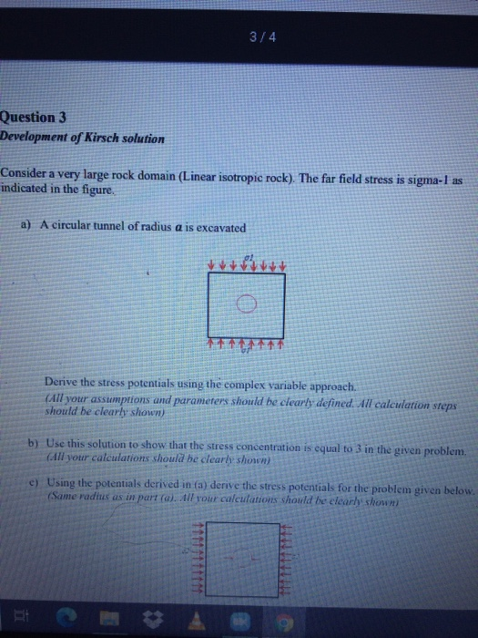 3/4 Question 3 Development of Kirsch solution | Chegg.com