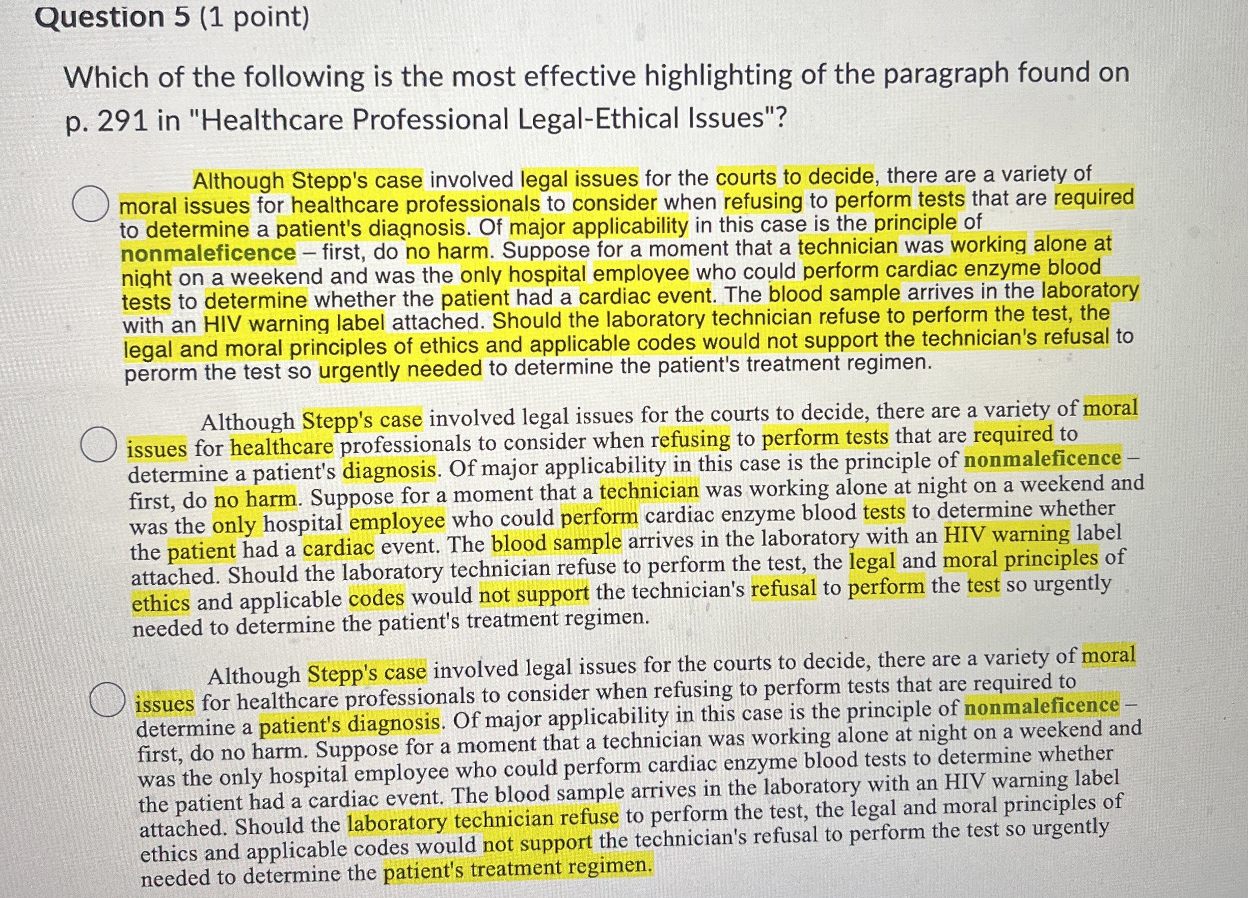 Solved Question 5 (1 ﻿point)Which of the following is the | Chegg.com