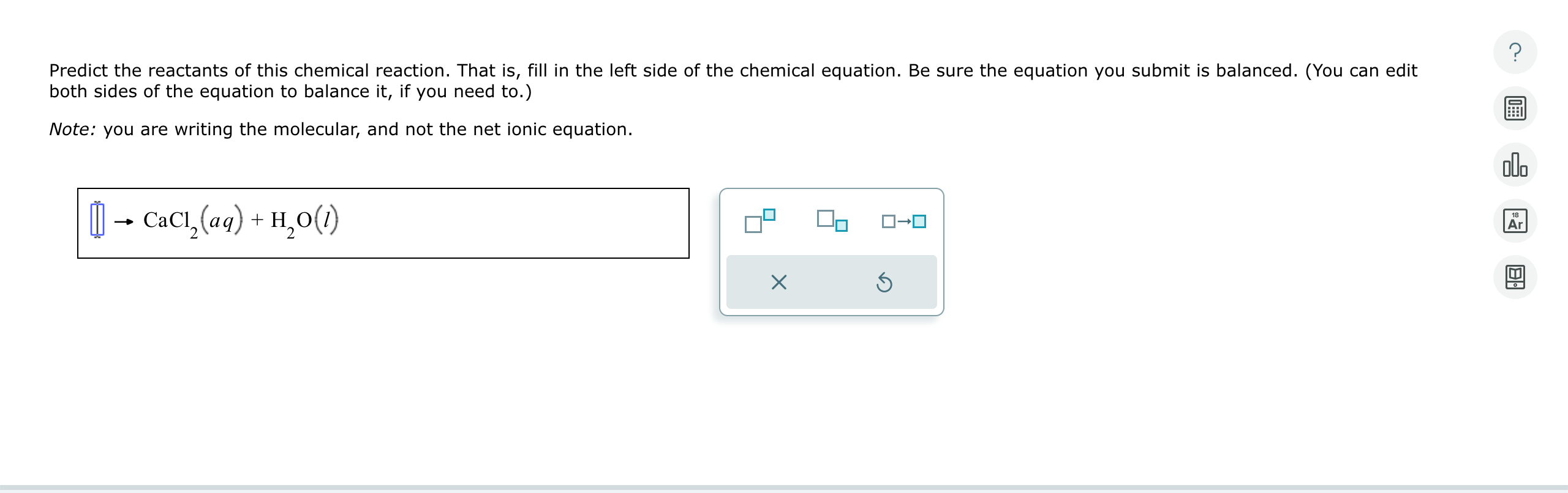 Solved Predict the reactants of this chemical reaction. That | Chegg.com
