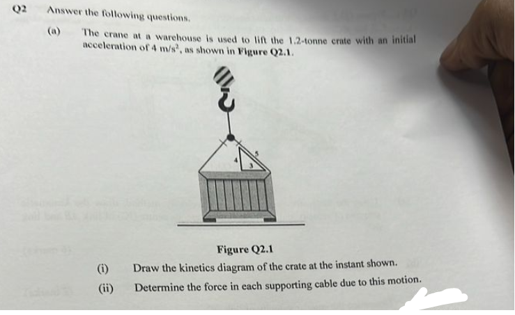 Solved Q2 ﻿Answer the following questions.(a) ﻿The crane at | Chegg.com