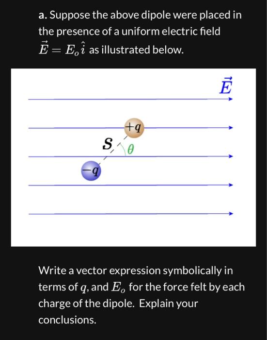 Solved 4. An Electric Dipole The most common example of an | Chegg.com
