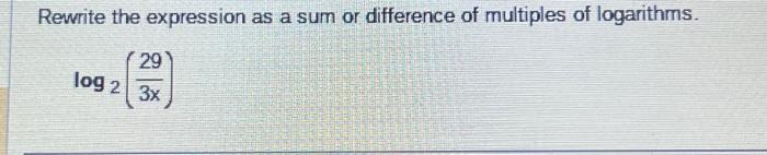 Solved Rewrite the expression as a sum or difference of | Chegg.com