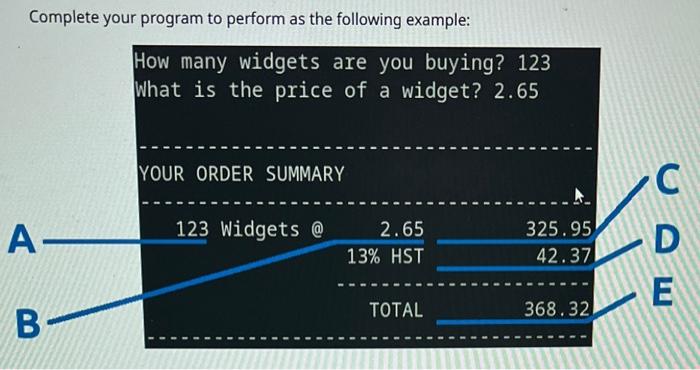 Solved Complete your program to perform as the following | Chegg.com