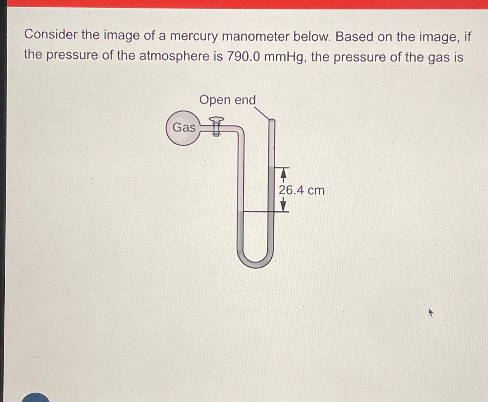 Solved Consider the image of a mercury manometer below. | Chegg.com