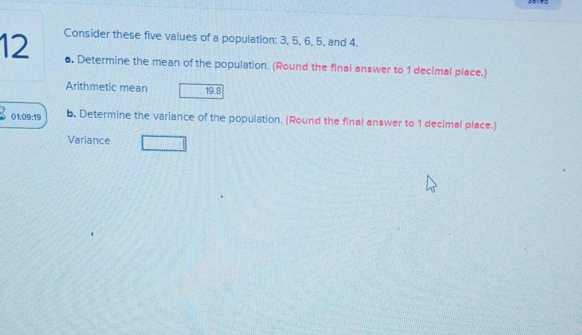Solved Boca Consider these five values of a population: 3, | Chegg.com