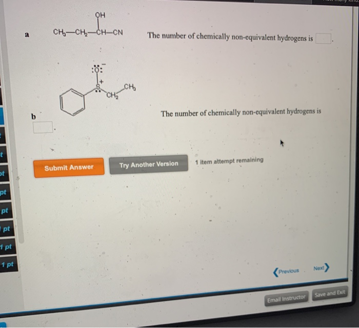 Solved a CH-CH2-CH-CN The number of chemically | Chegg.com