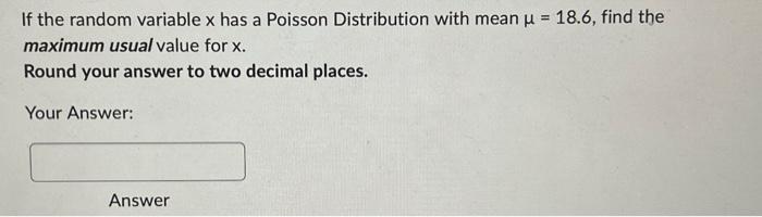 Solved If the random variable x has a Poisson Distribution | Chegg.com
