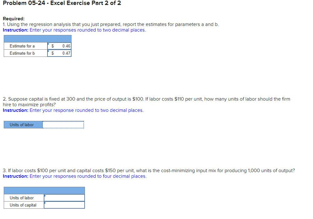 Solved Required information Problem 05-24 ﻿Excel Exercise | Chegg.com