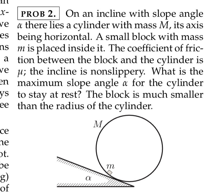 Solved HI X- PROB 2. On an incline with slope angle ve & | Chegg.com