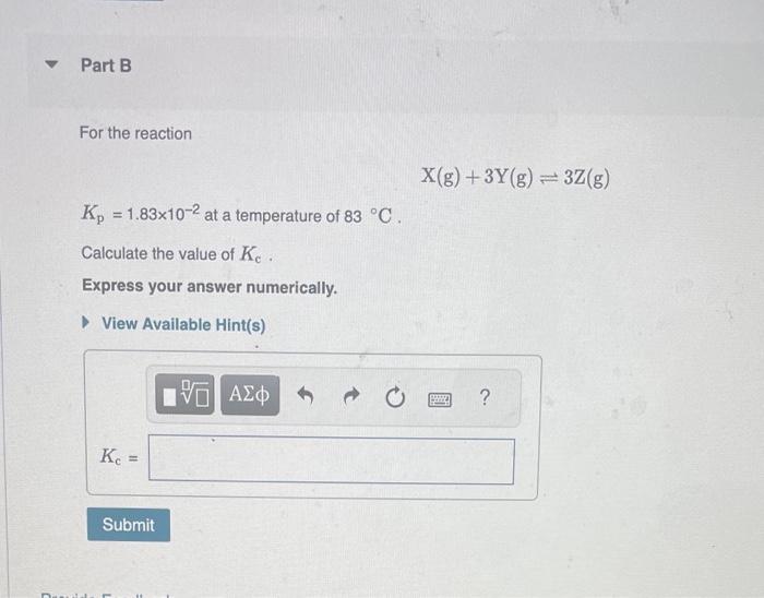 Solved The equilibrium constant, Kc, is calculated using | Chegg.com
