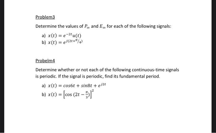 Solved Determine the values of P∞ and E∞ for each of the | Chegg.com