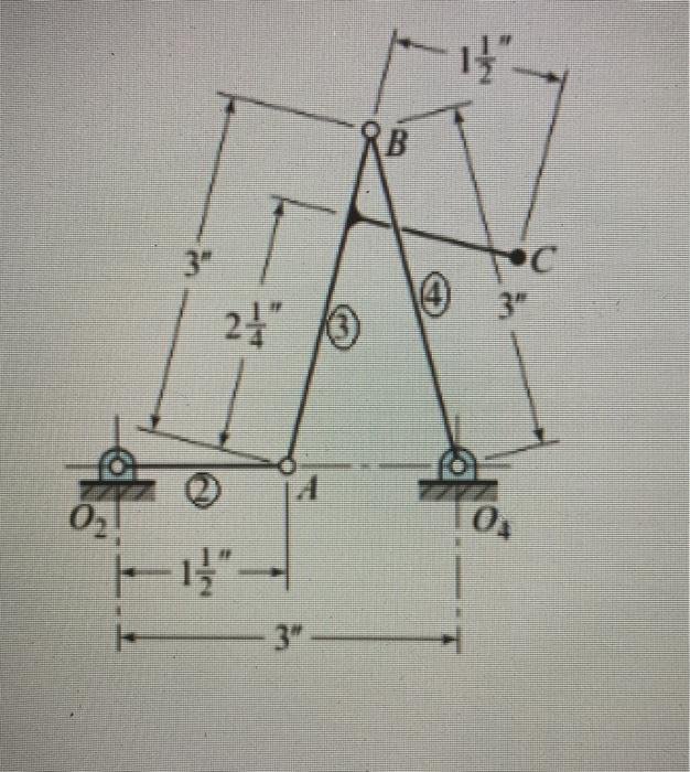 Solved instrucction: In the four-bar linkage shown. | Chegg.com