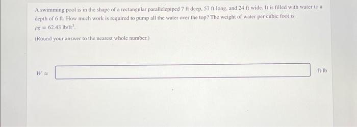 Solved A swimming pool is in the shape of a rectangular | Chegg.com