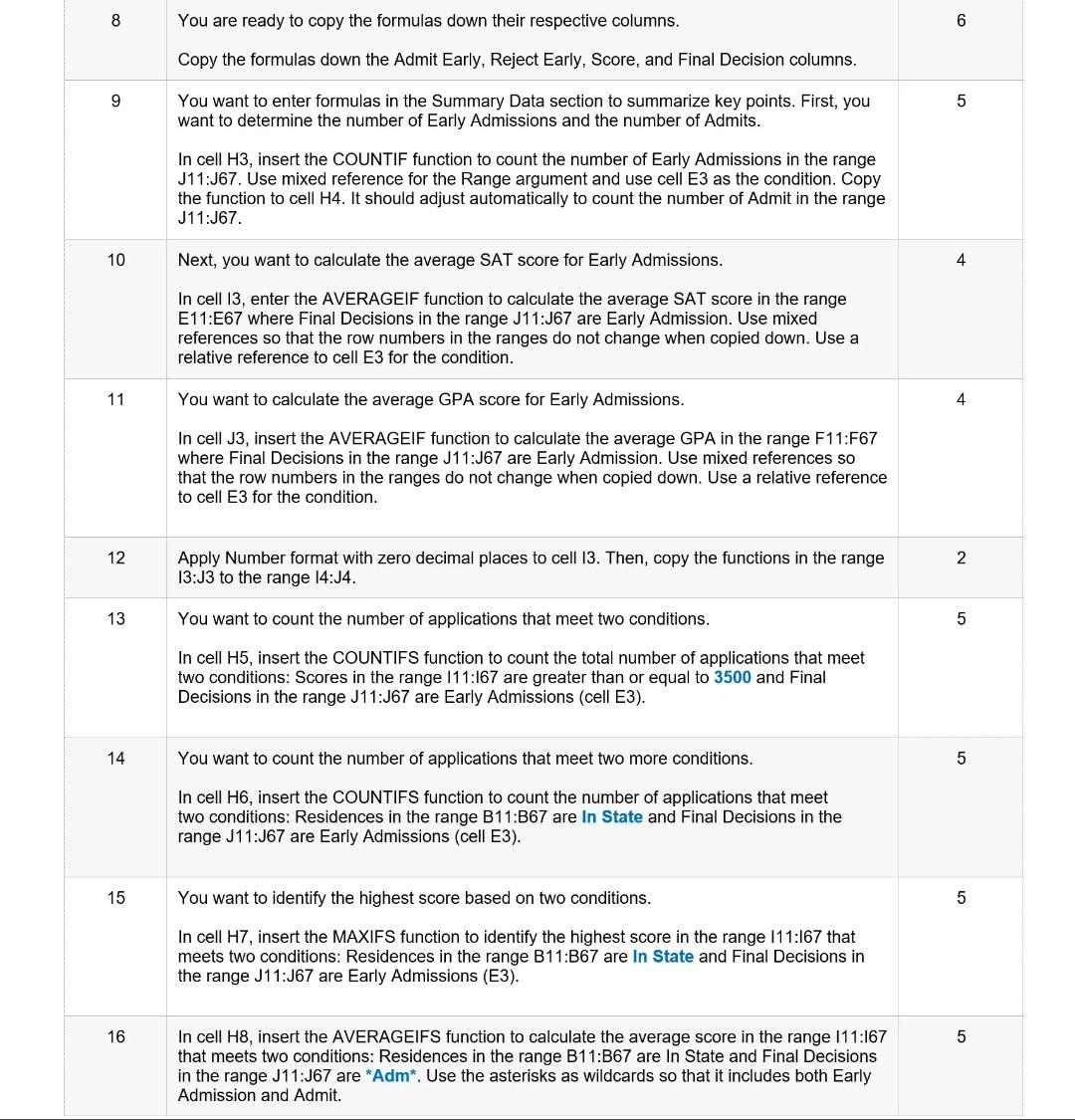 Solved Step Instructions Points Possible 1 0 Start Excel. | Chegg.com